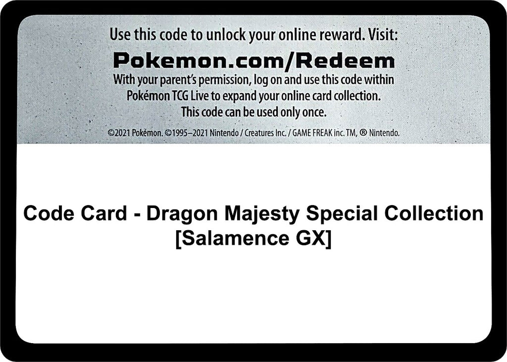 Code Card - Dragon Majesty Special Collection [Salamence GX] [Dragon M