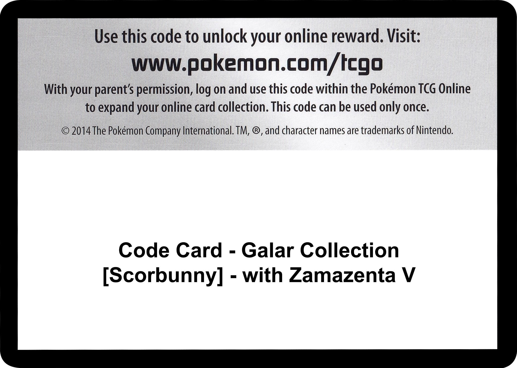 Code Card - Galar Collection [Scorbunny] - with Zamazenta V [Miscellan ...