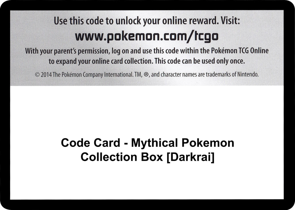 Code Card - Mythical Pokemon Collection Box [Darkrai] [Generations]