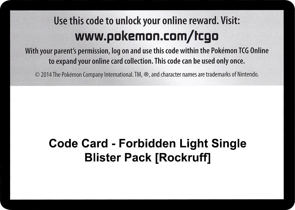Code Card - Forbidden Light Single Blister Pack [Rockruff] [SM - Forbi
