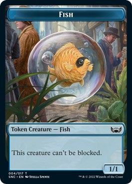 Fish // Rhino Warrior Double-Sided Token (4 // 11) (SNC)
