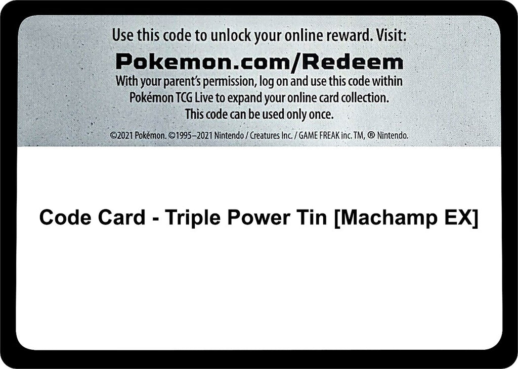 Code Card - Triple Power Tin [Machamp EX] [XY - BREAKpoint]