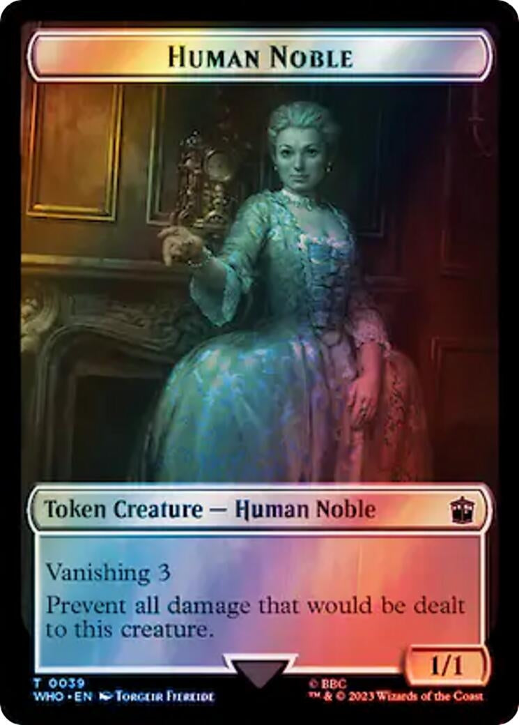 Human Noble // Beast Double-Sided Token (Surge Foil) (39 // 49) [Unive